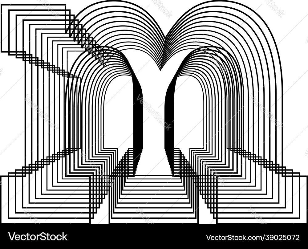 Letter m line logo icon design Royalty Free Vector Image