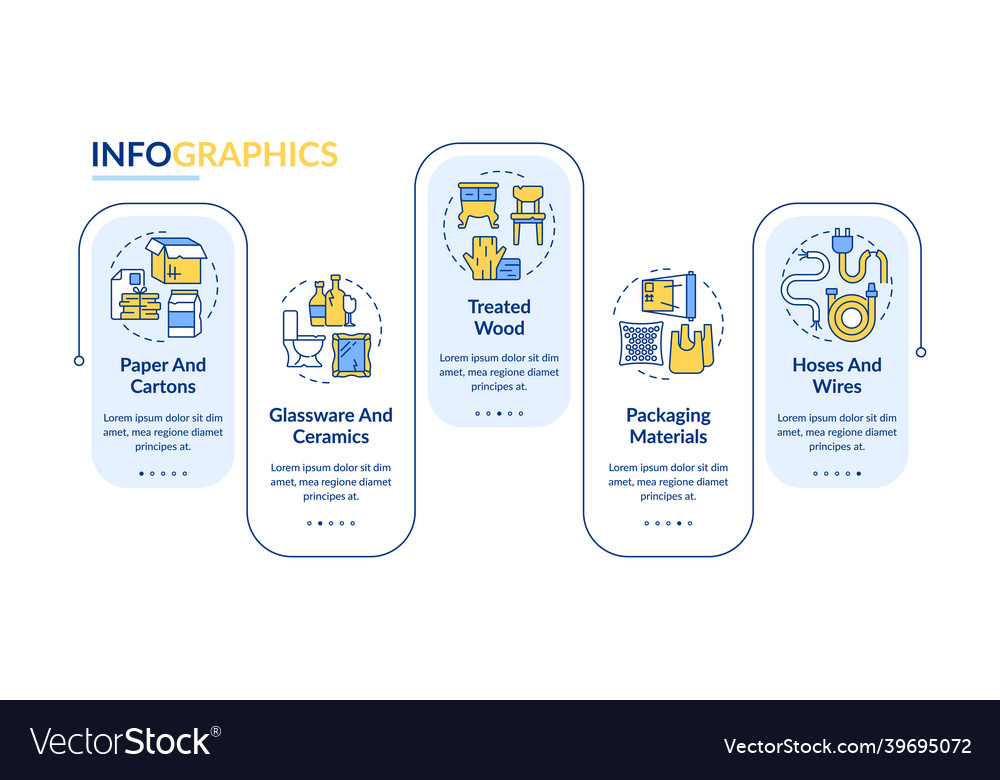 Recyclable garbage infographic template Royalty Free Vector Recyclable garbage infographic template Royalty Free Vector