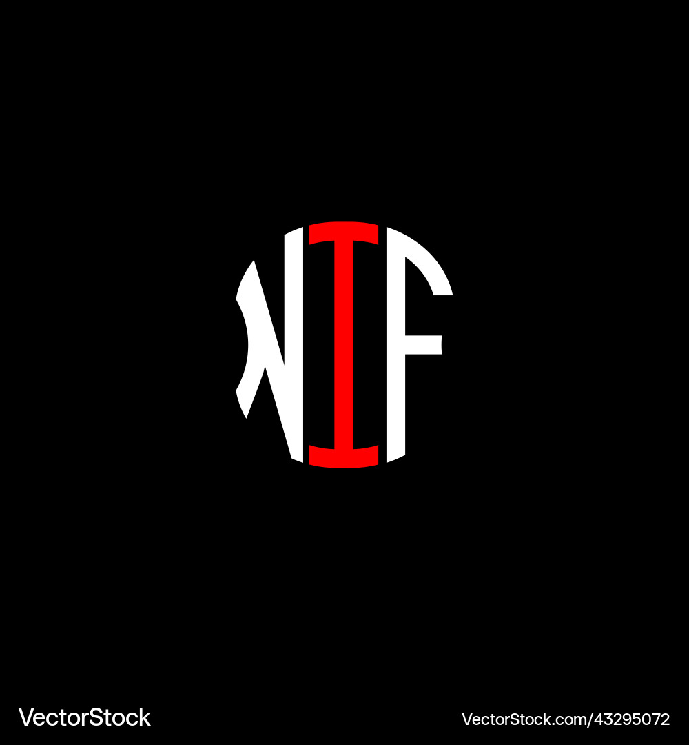 Webnif letter logo abstract creative design nif Vector Image