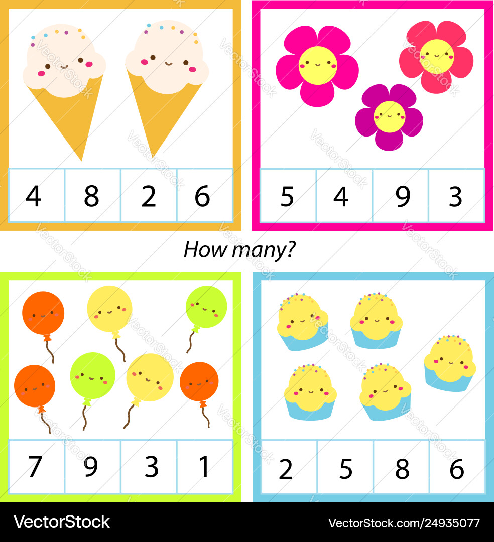 Counting educational children game mathematics Vector Image