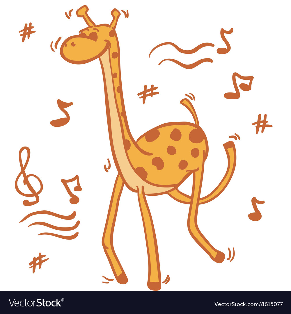 Dancing giraffe Royalty Free Vector Image - VectorStock