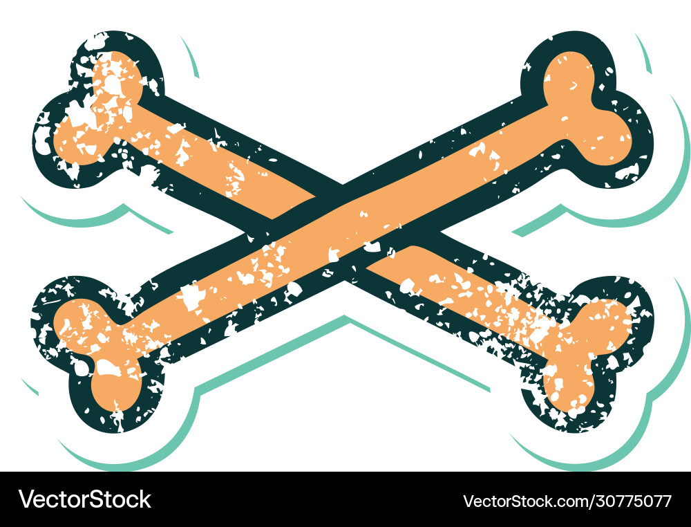 Distressed sticker tattoo style icon cross Vector Image