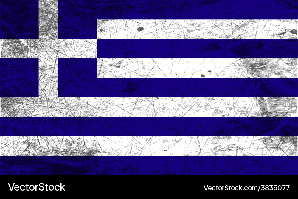 Flag of greece with old texture Royalty Free Vector Image