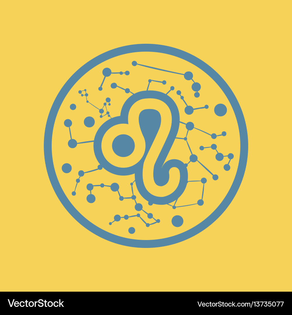 Flat icon zodiac sign leo Royalty Free Vector Image