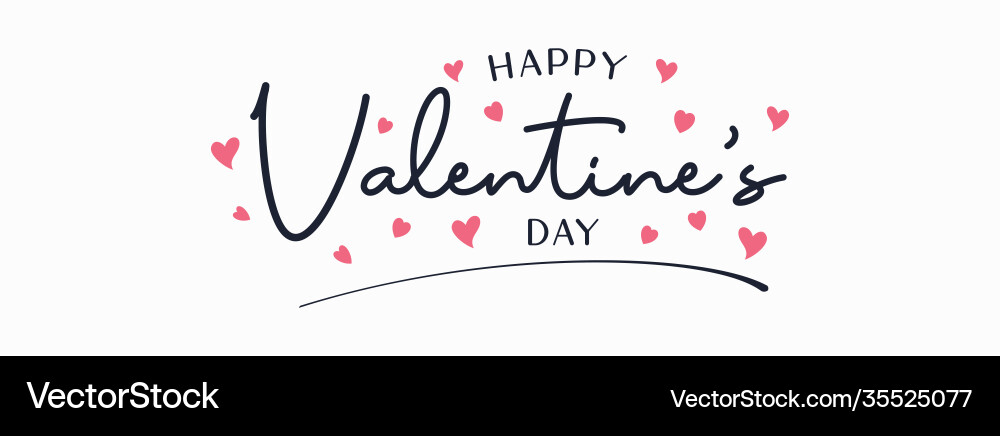 Happy valentines day lettering calligraphy Vector Image