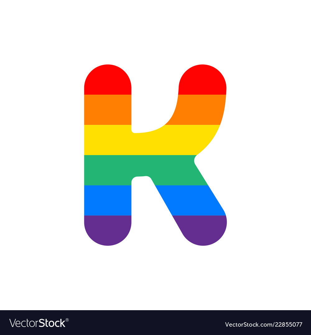 Logo letter k rainbow Royalty Free Vector Image