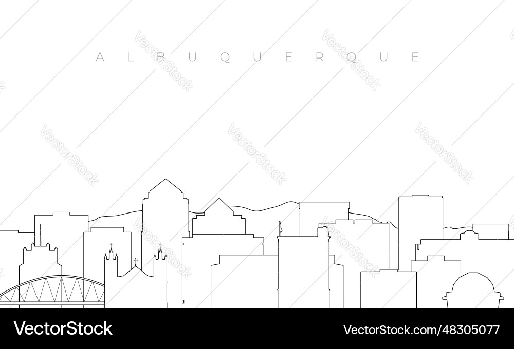 Outline albuquerque skyline trendy template Vector Image