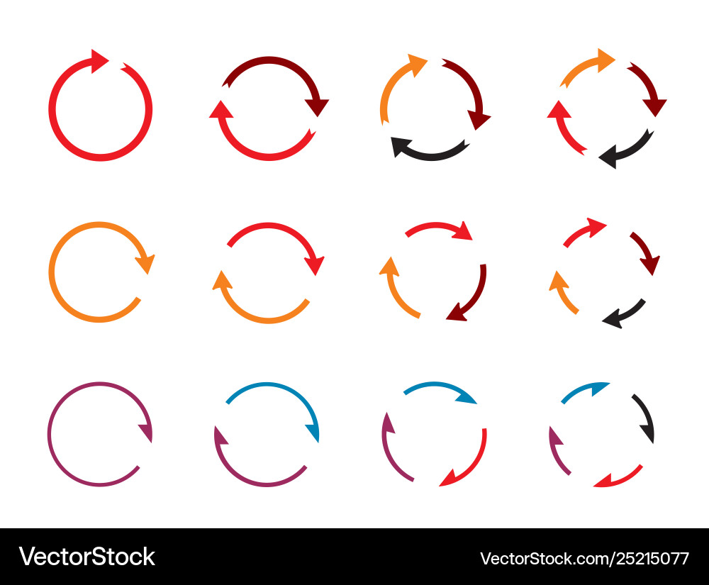 Sets color circle arrows icons Royalty Free Vector Image