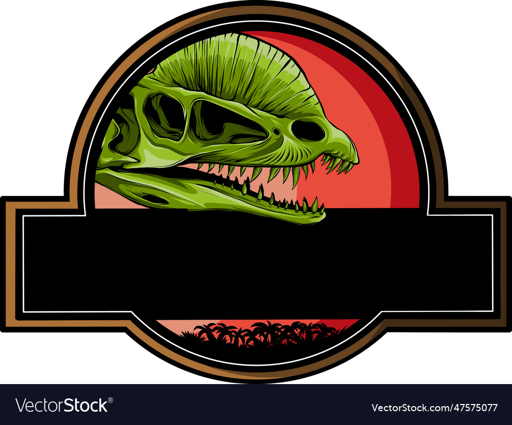 Skull of dilophosaurus dinosaur Royalty Free Vector Image
