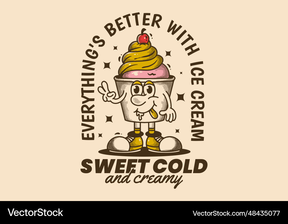 Sweet cold and creamy everythings better with ice Vector Image