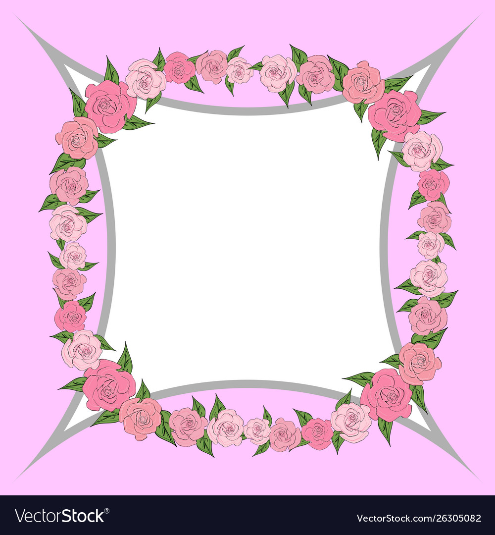 A quadrangular concave frame decorated Royalty Free Vector
