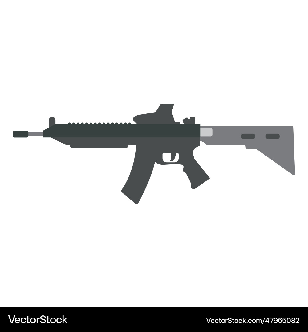 Charger barrel gun weapon flat gun Royalty Free Vector Image