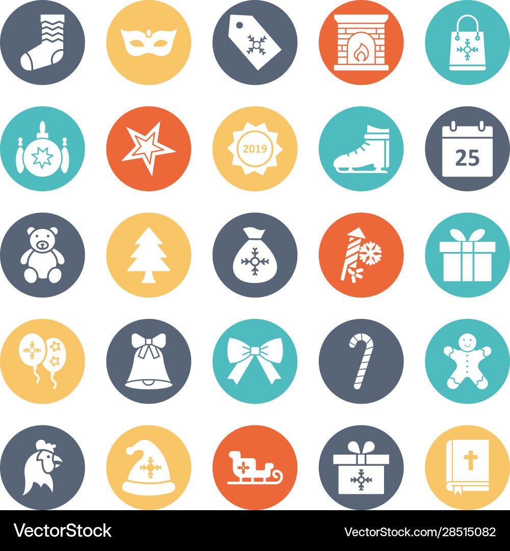 Christmas celebration icons pack Royalty Free Vector Image