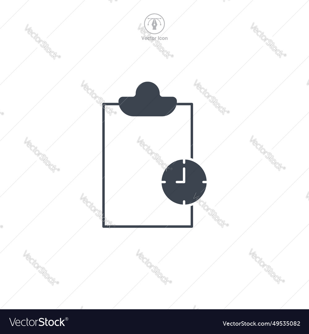Document with a clock profile history Royalty Free Vector