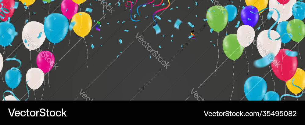 Greeting design balloon colors with realistic Vector Image