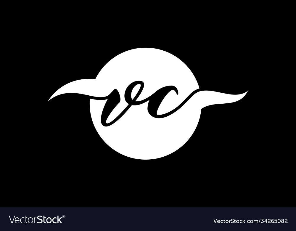 Initial monogram letter vc logo design template Vector Image