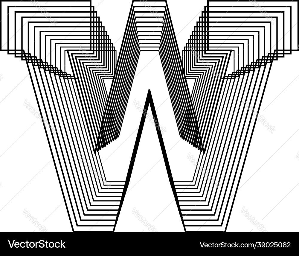 Letter w line logo icon design Royalty Free Vector Image