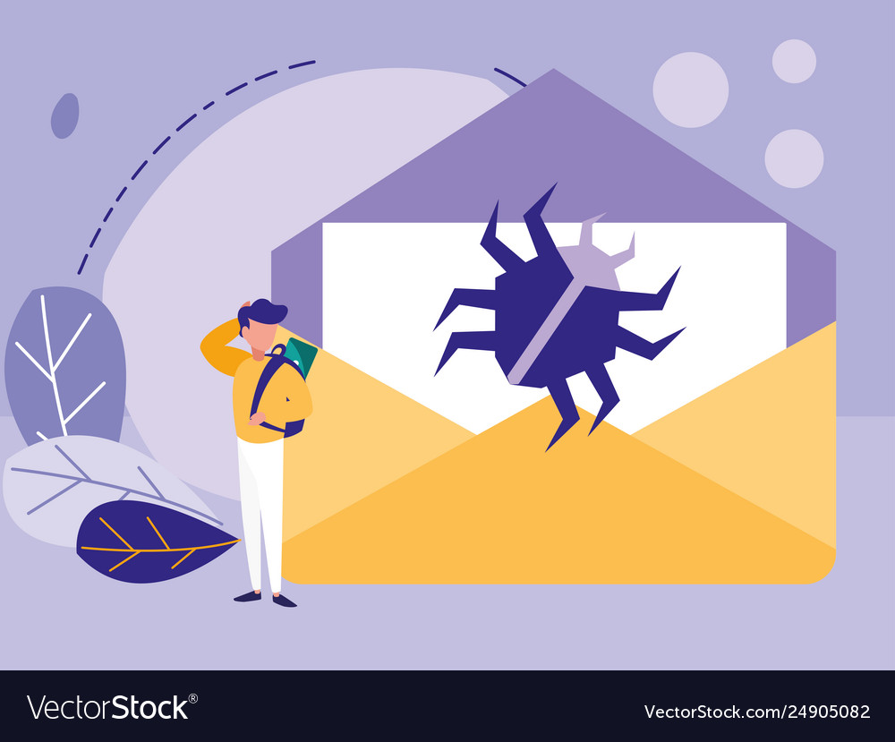 Man using envelope mail Royalty Free Vector Image