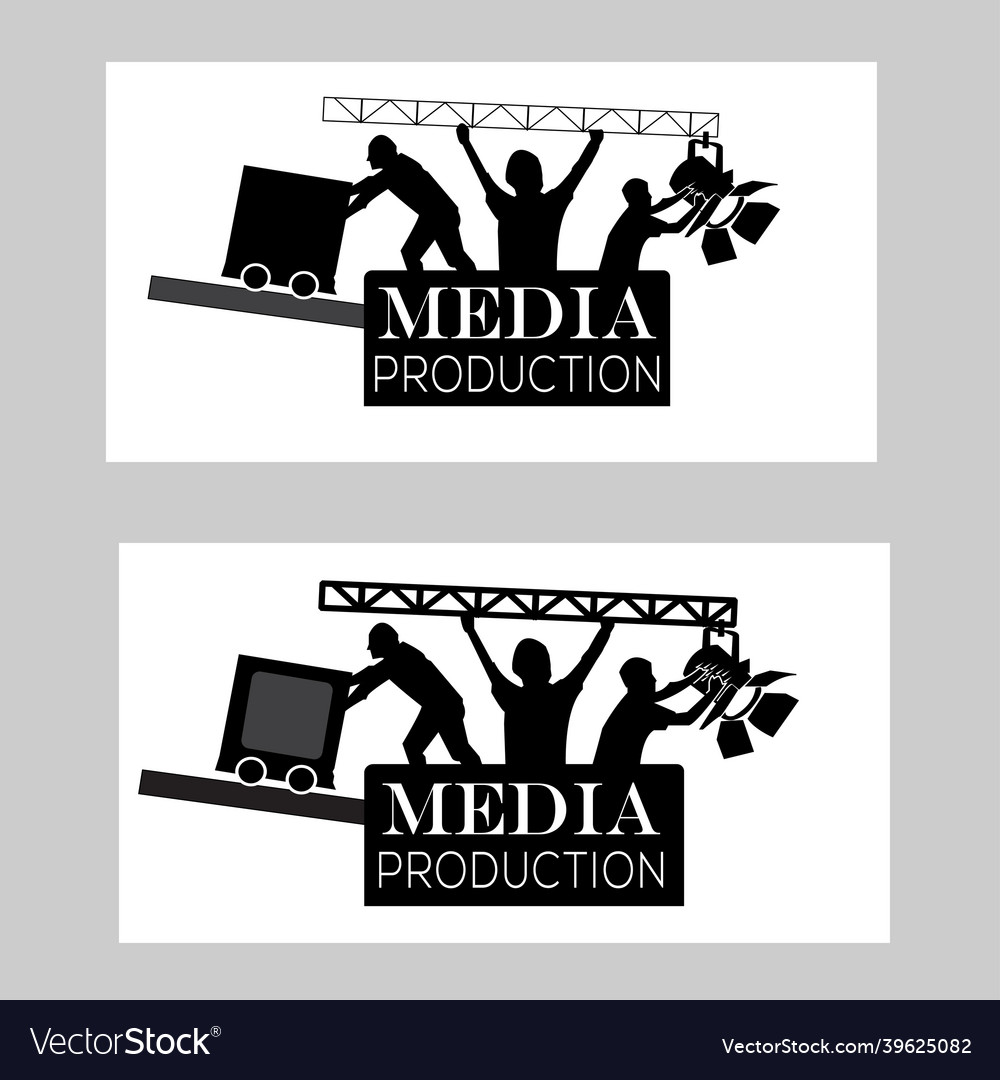 Media production logo Royalty Free Vector Image