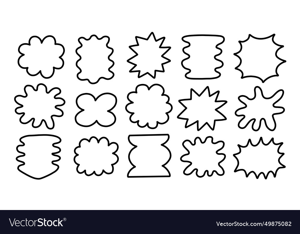 Outline frames speech bubbles line forms set Vector Image