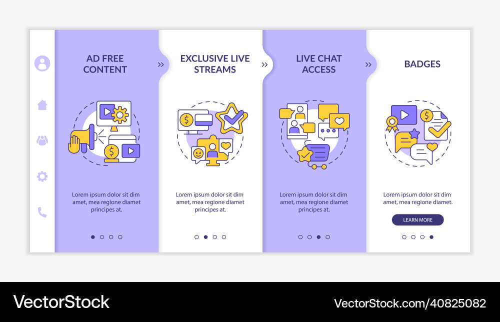 Paid subscription features purple and white Vector Image