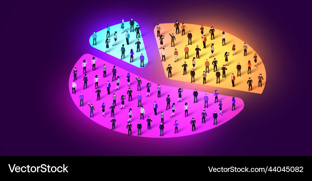 People crowd in form of pie chart composed Vector Image
