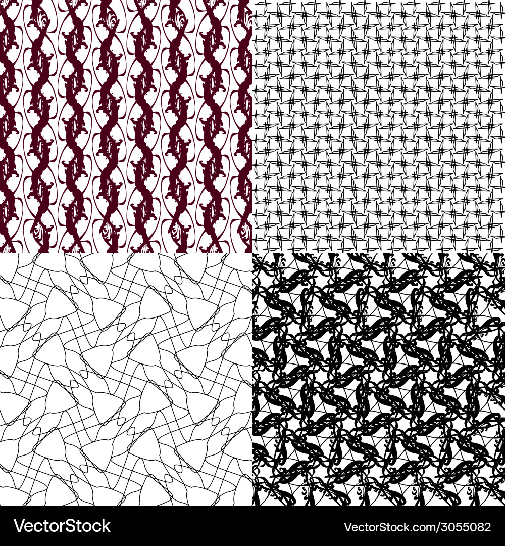 Set of geometric pattern in op art design Vector Image