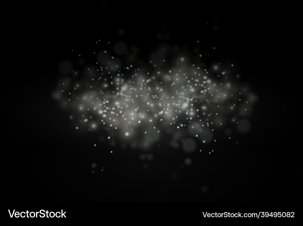 Sparkling golden magic dust particles bokeh light Vector Image