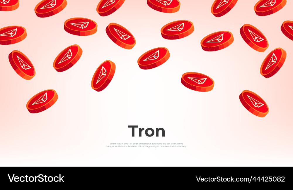 Tron trx coin falling from the sky Royalty Free Vector Image