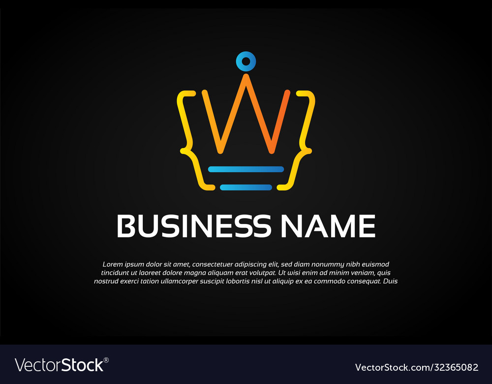 Unique colorful king coding logo template Vector Image