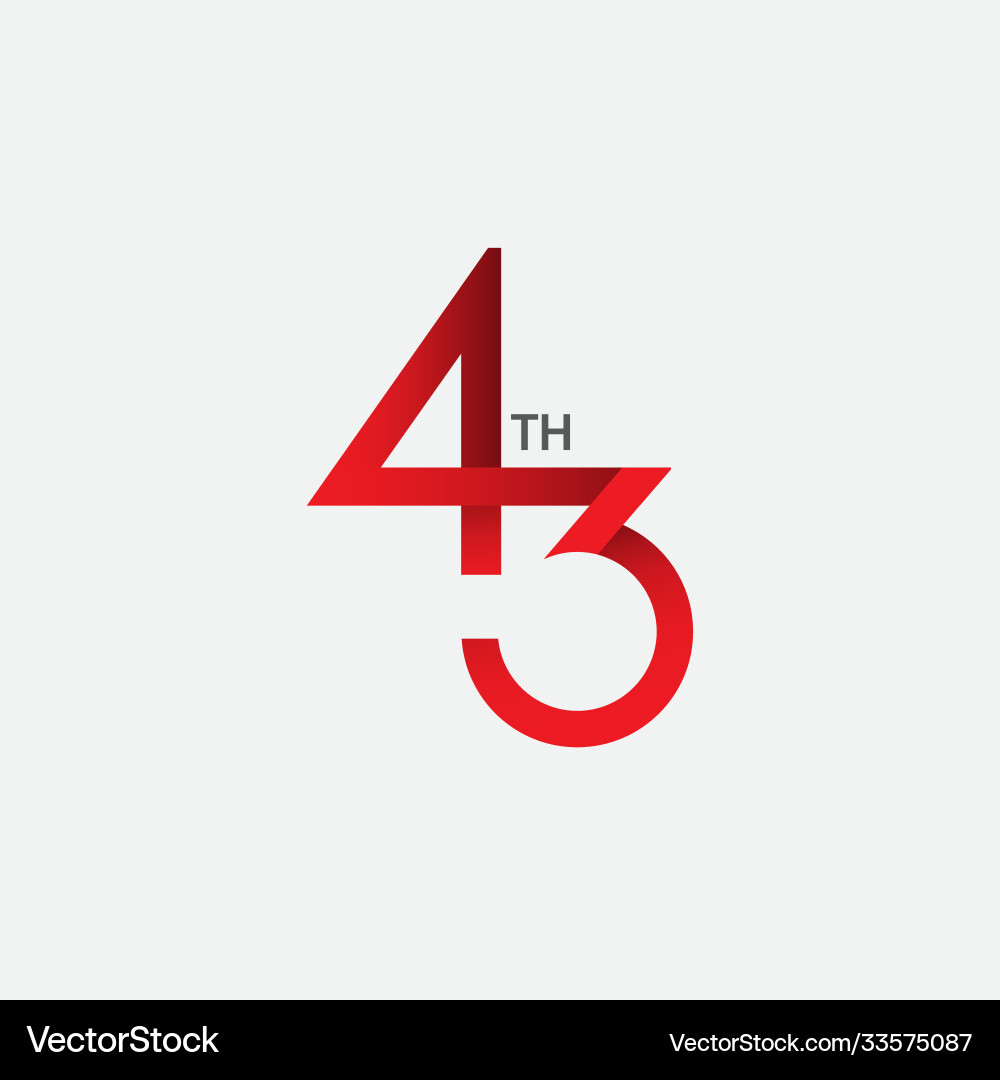 43 th anniversary template design Royalty Free Vector Image