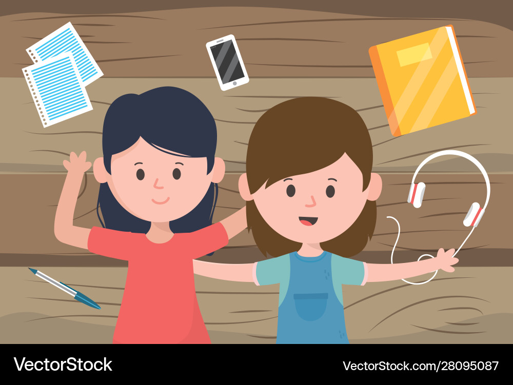 Avatar women and learning online concept Vector Image