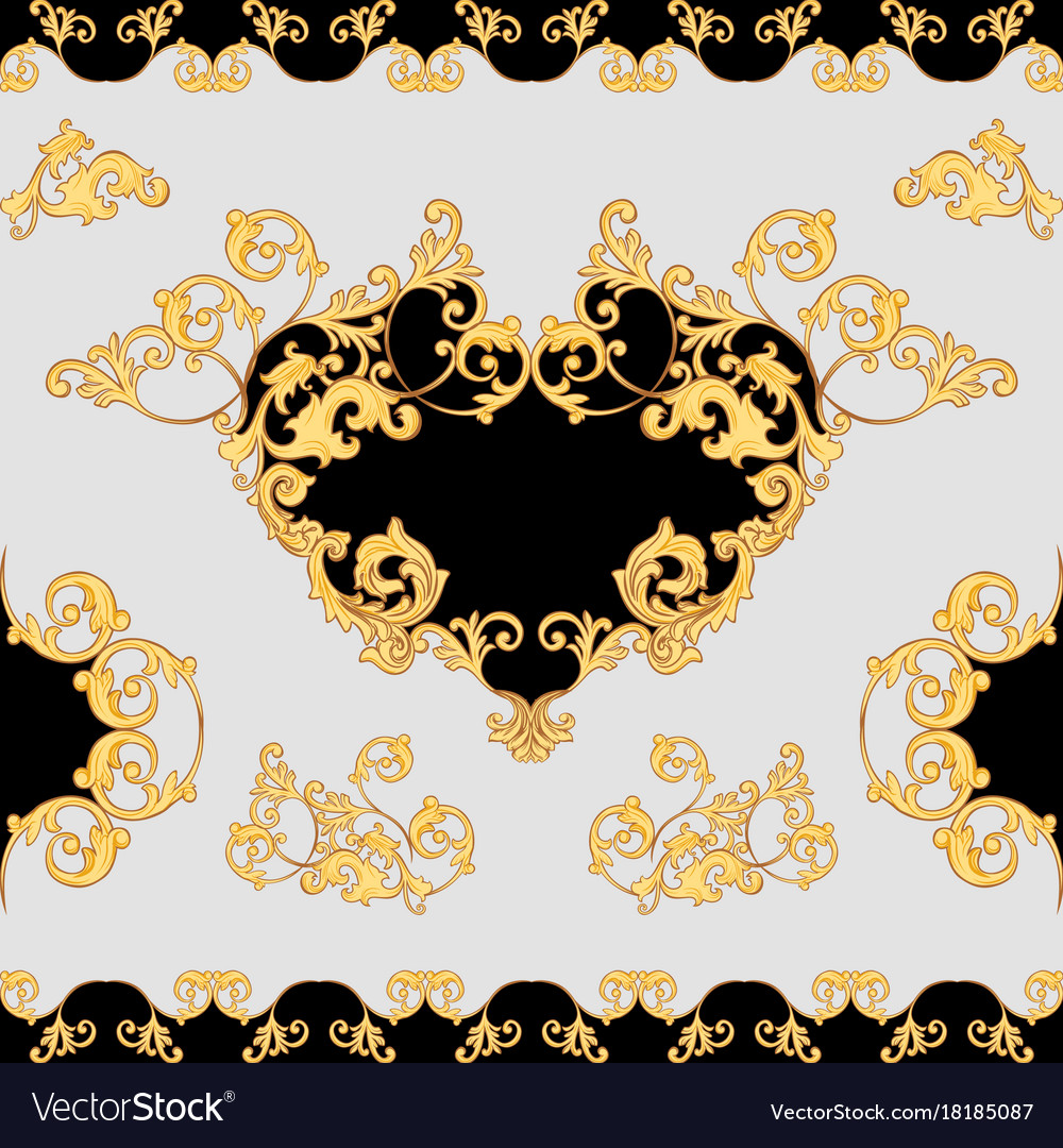 Baroque decorative element seamless pattern Vector Image
