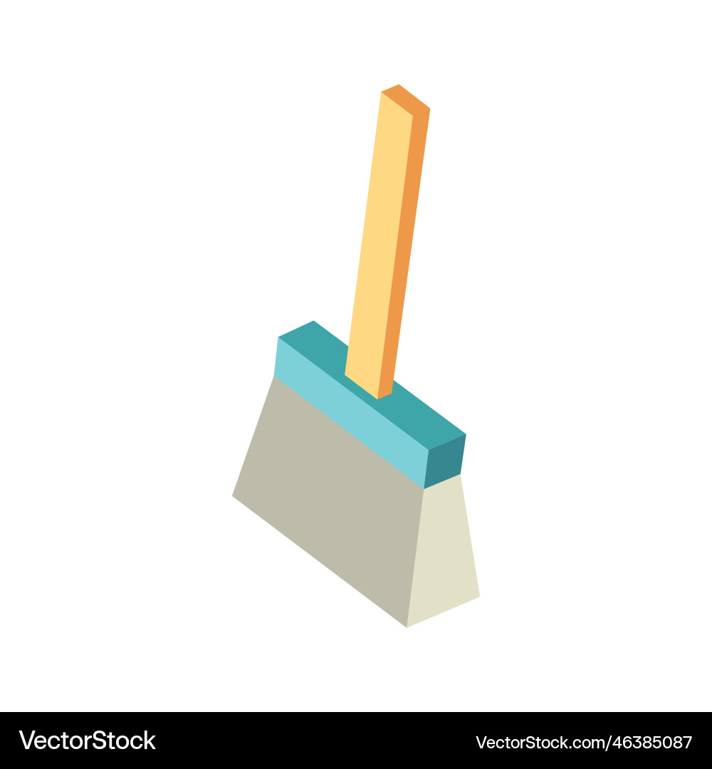 Broom icon graphic isolated in white Royalty Free Vector