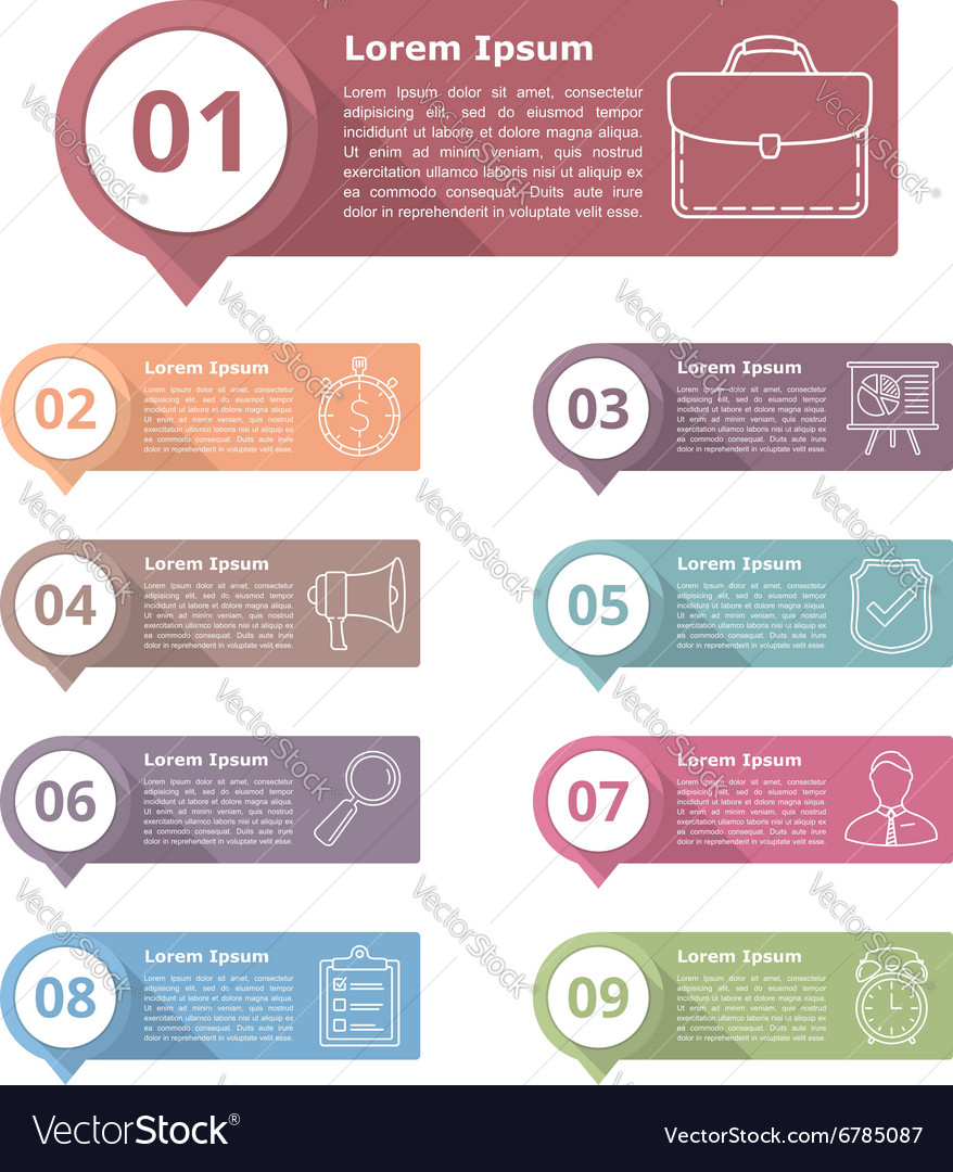 Design elements with numbers and icons Royalty Free Vector