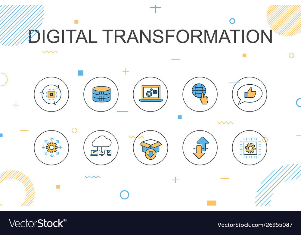 Digital transformation trendy infographic template Digital transformation trendy infographic template