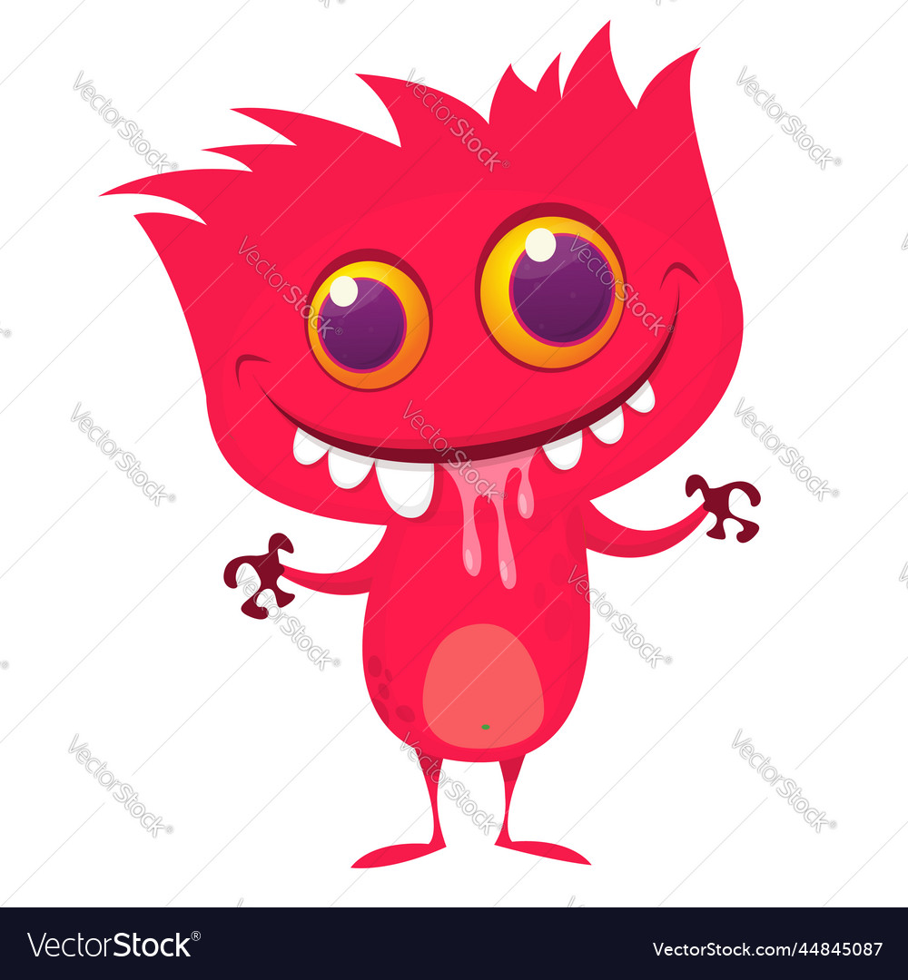 Funny cartoon monster halloween Royalty Free Vector Image