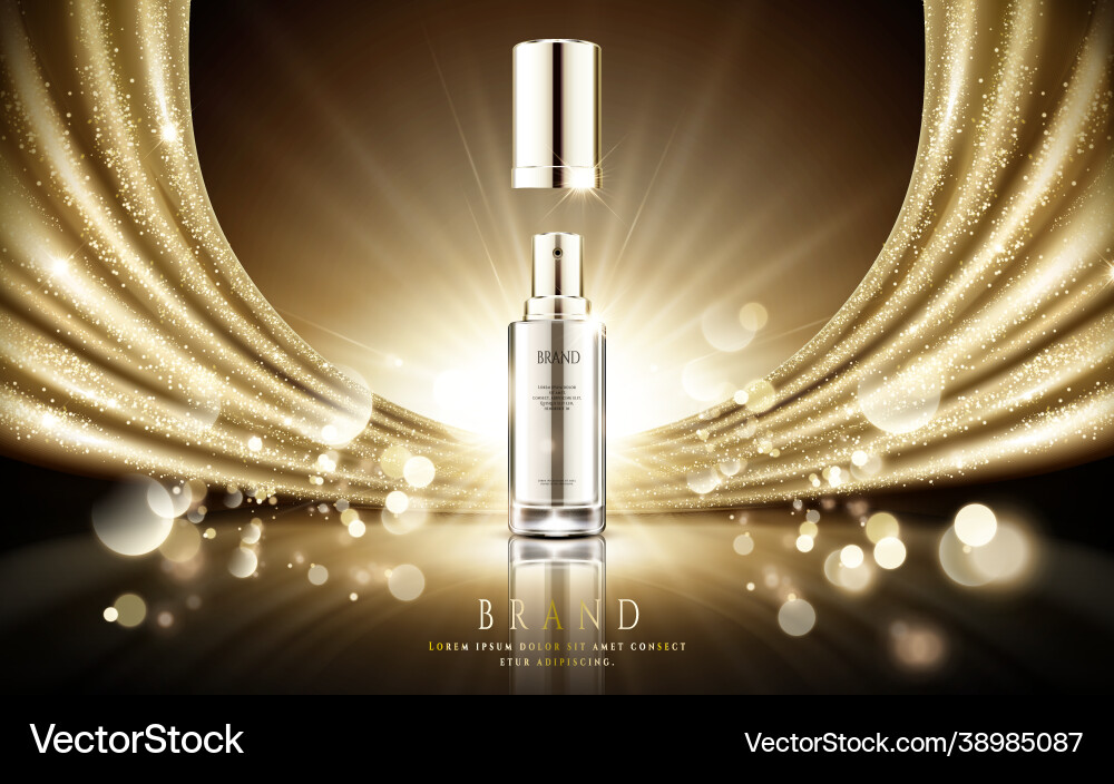 Golden cosmetic ads Royalty Free Vector Image - VectorStock