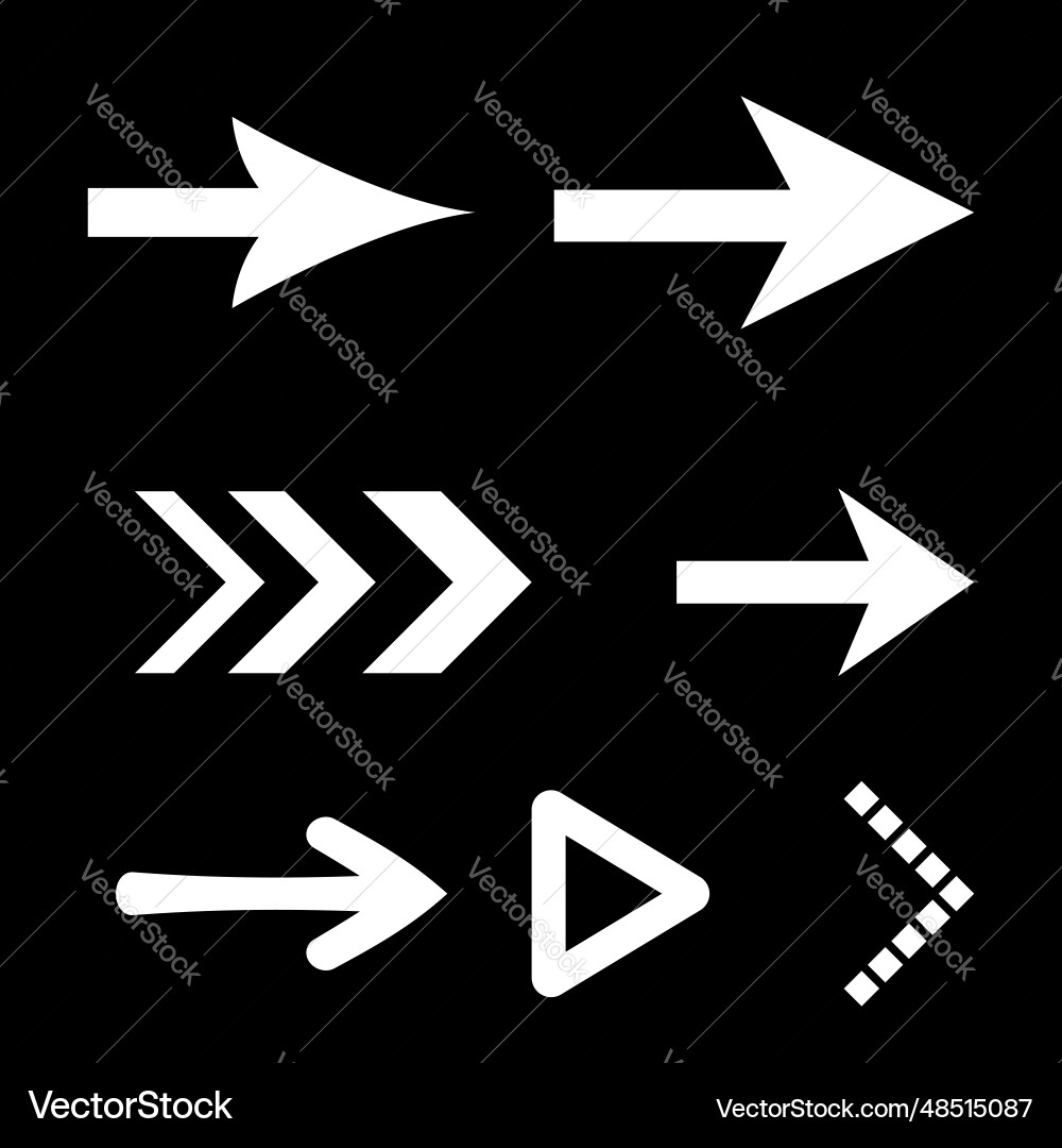 Icon set of flat arrows Royalty Free Vector Image