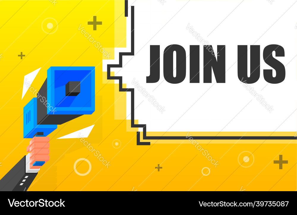 Join us banner template marketing flyer Royalty Free Vector