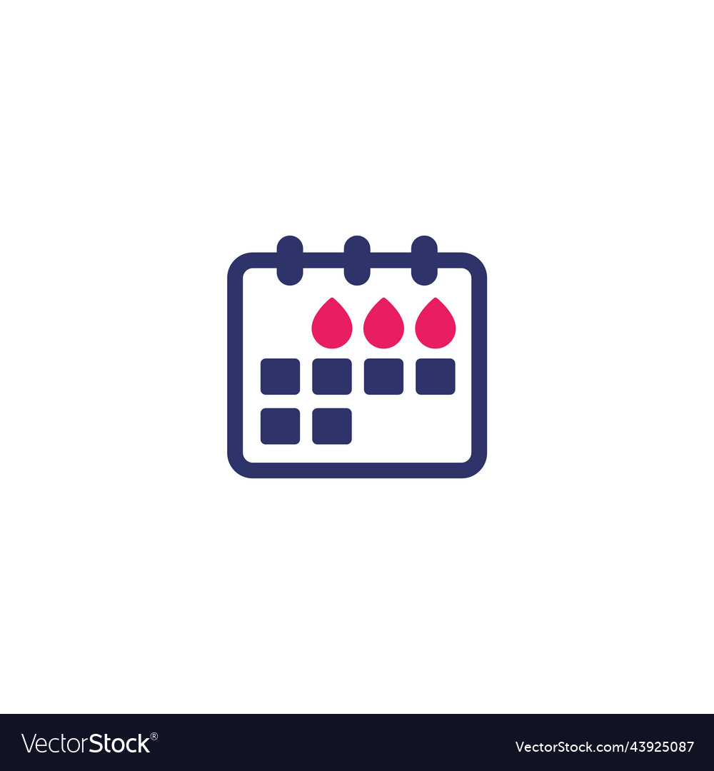 Menstruation Calendar Icon Menstrual Cycle Vector Image