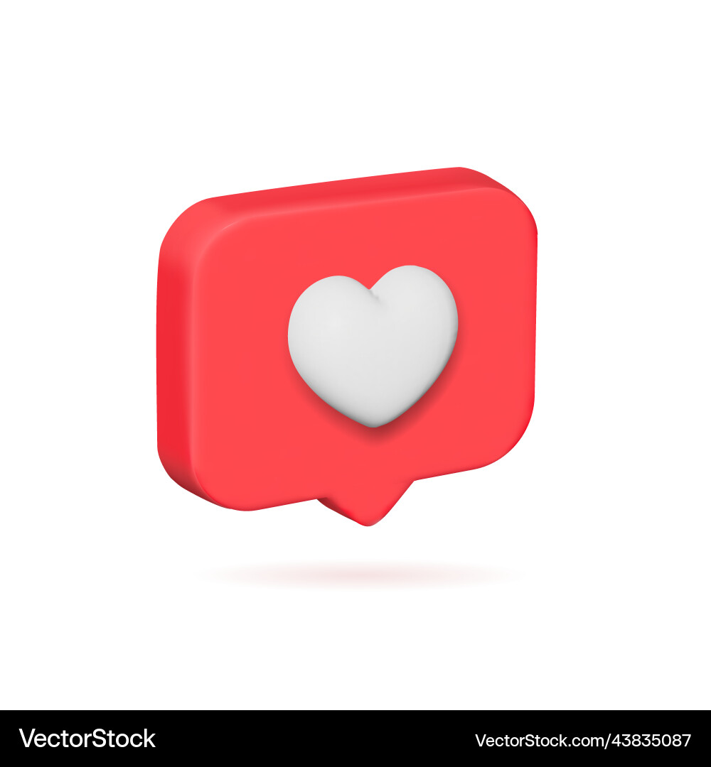 Red bubble like thumb up button or feedback heart Vector Image