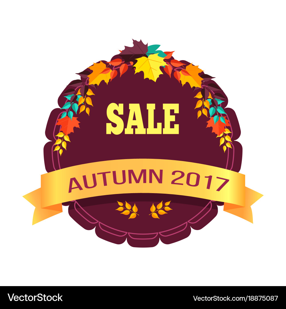 Sale autumn 2017 sticker Royalty Free Vector Image