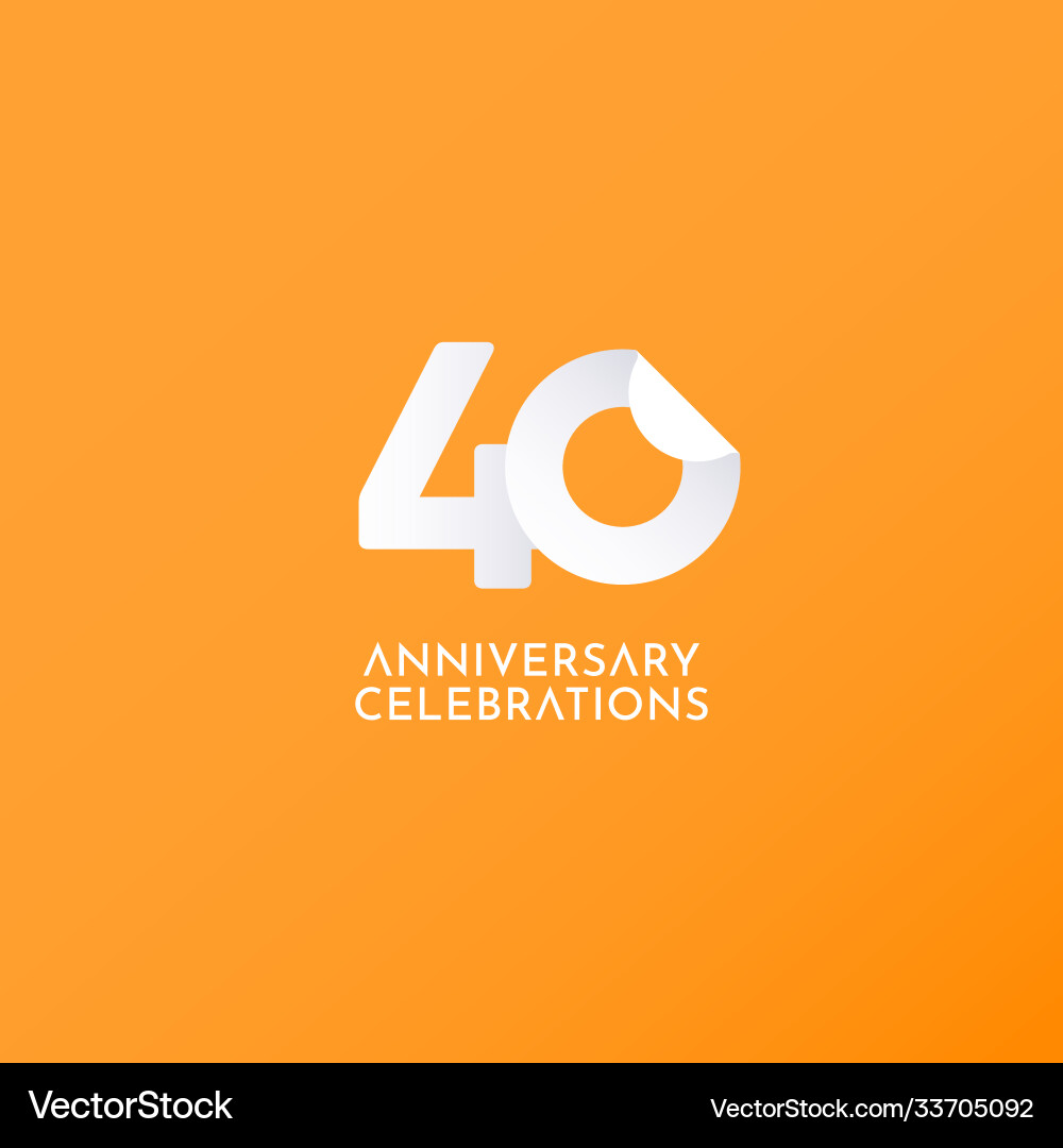 40 years anniversary celebration logo icon Vector Image