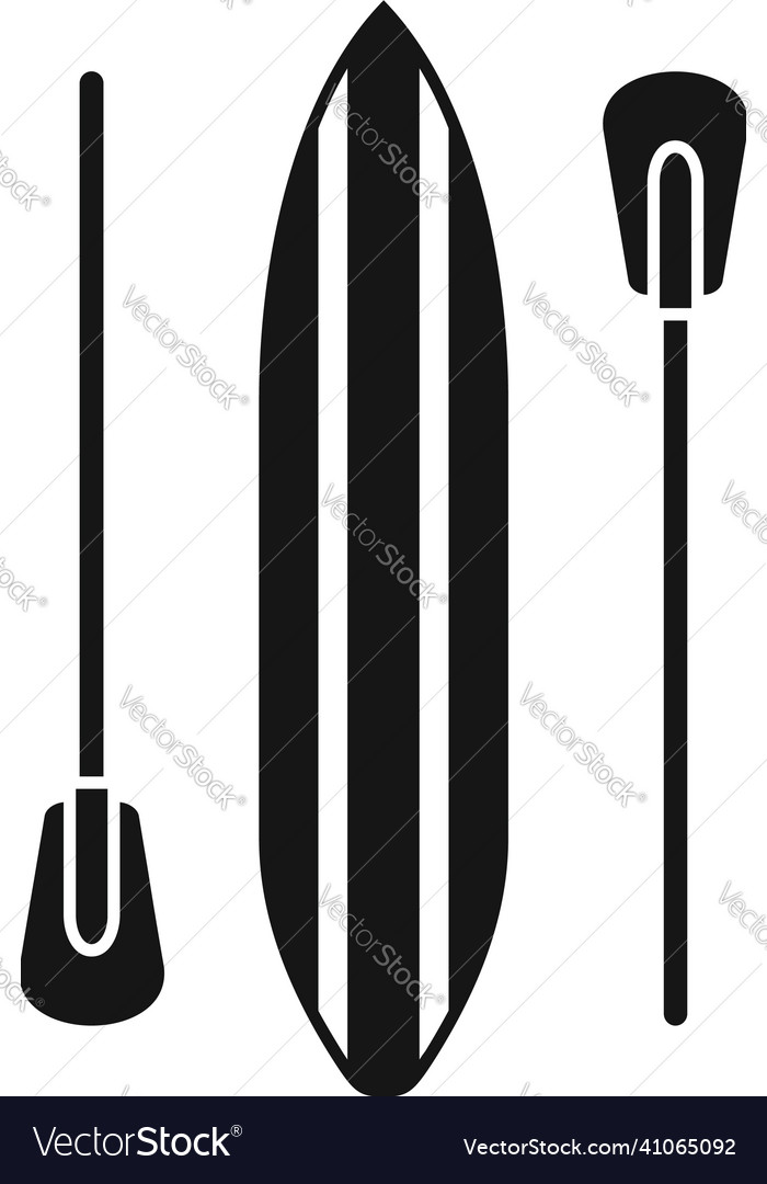 Beach sup surf icon simple board stand Royalty Free Vector