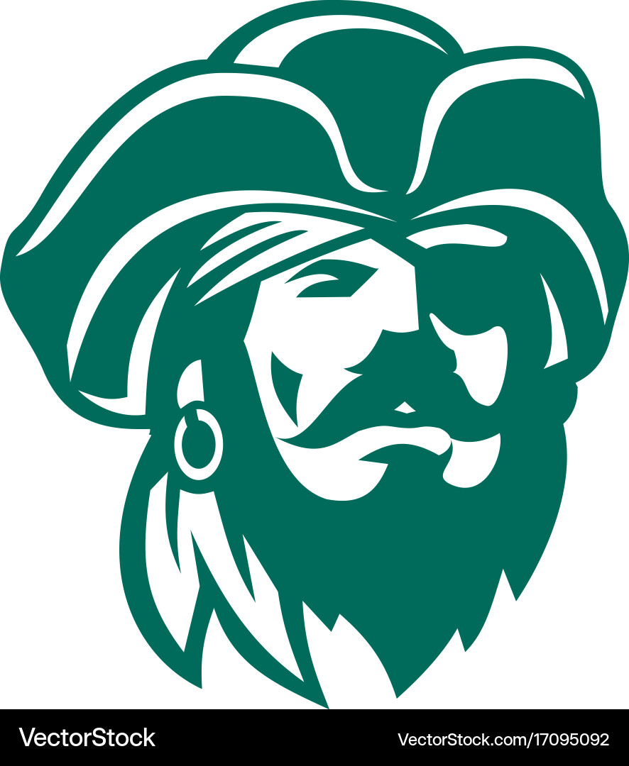 Captain buccaneer pirate front retro Royalty Free Vector