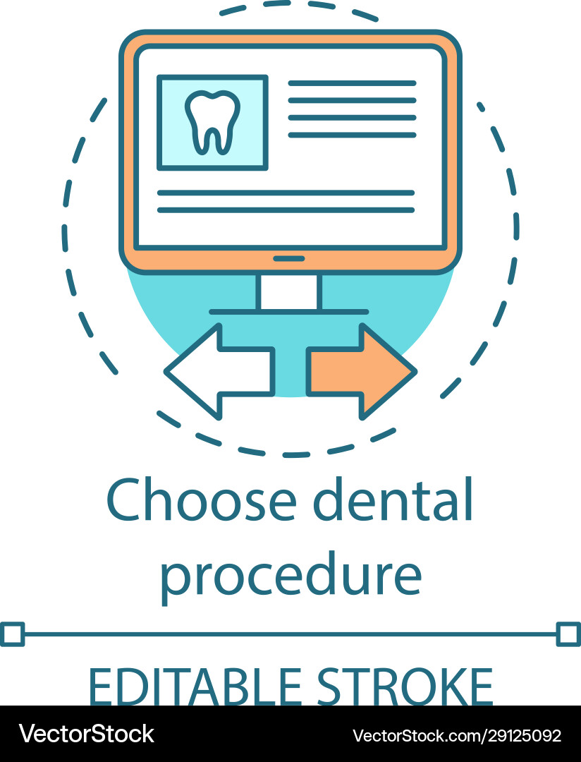 Choose dental procedure concept icon Royalty Free Vector