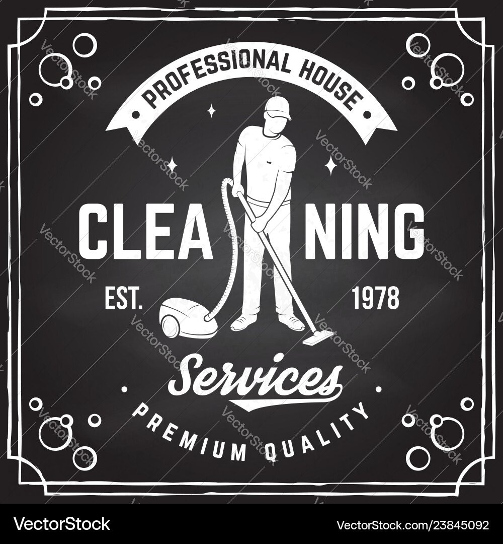 Cleaning company badge emblem Royalty Free Vector Image