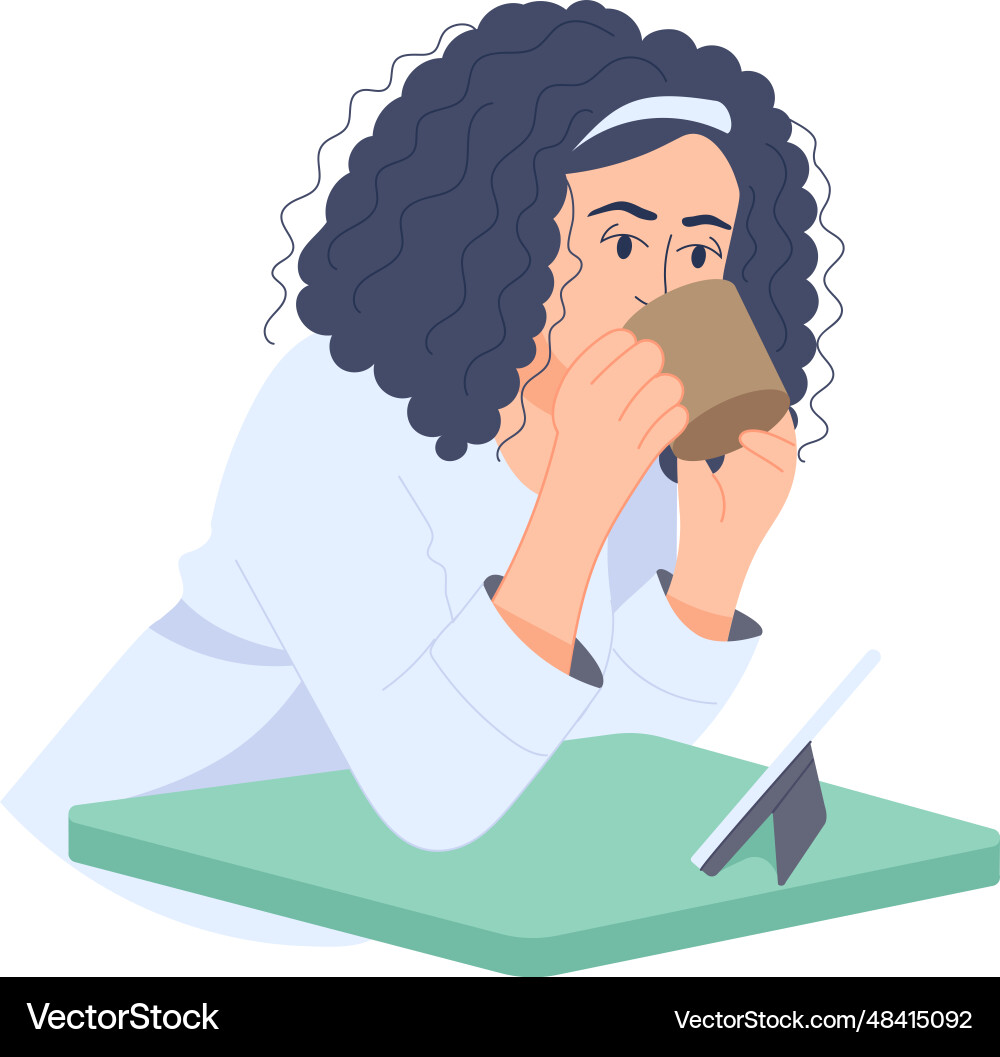 Drinking coffee Royalty Free Vector Image - VectorStock