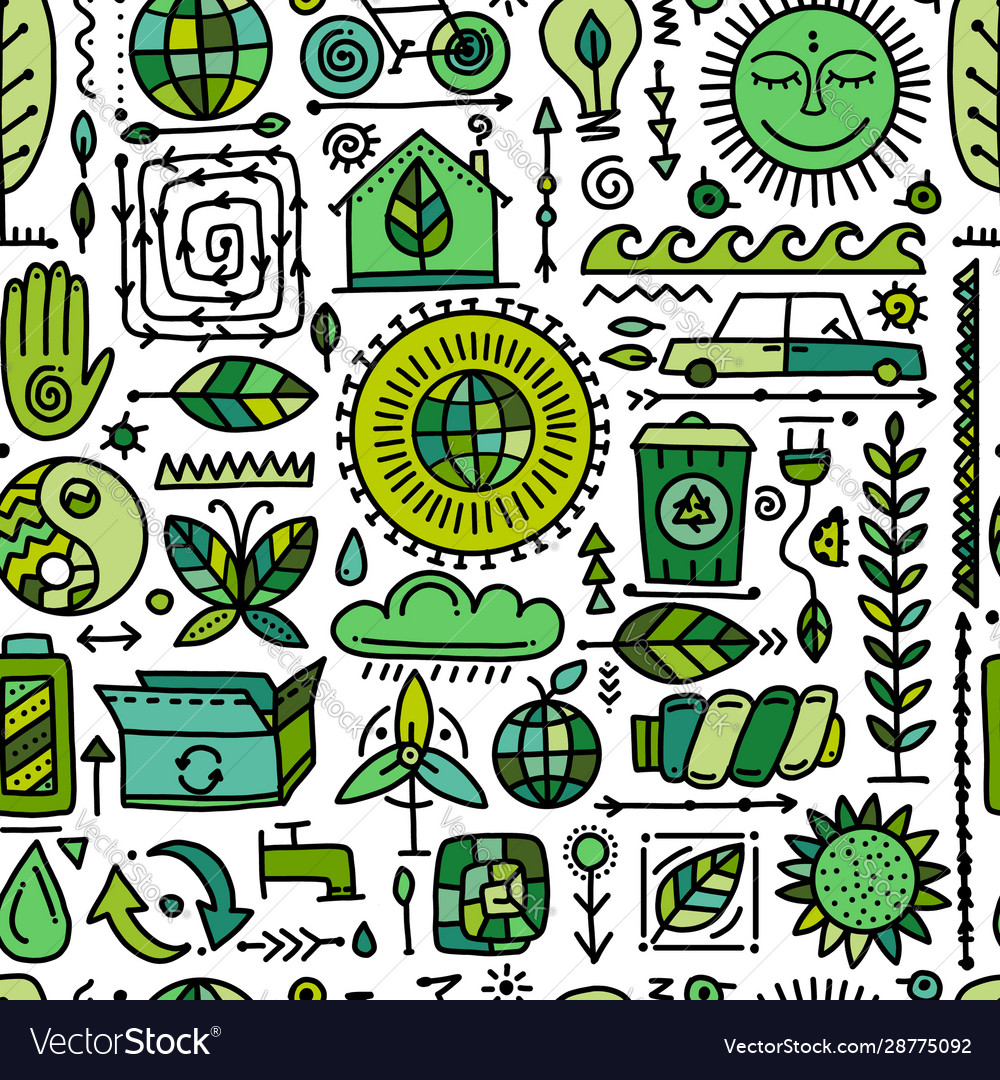Ecology seamless pattern global environment Vector Image